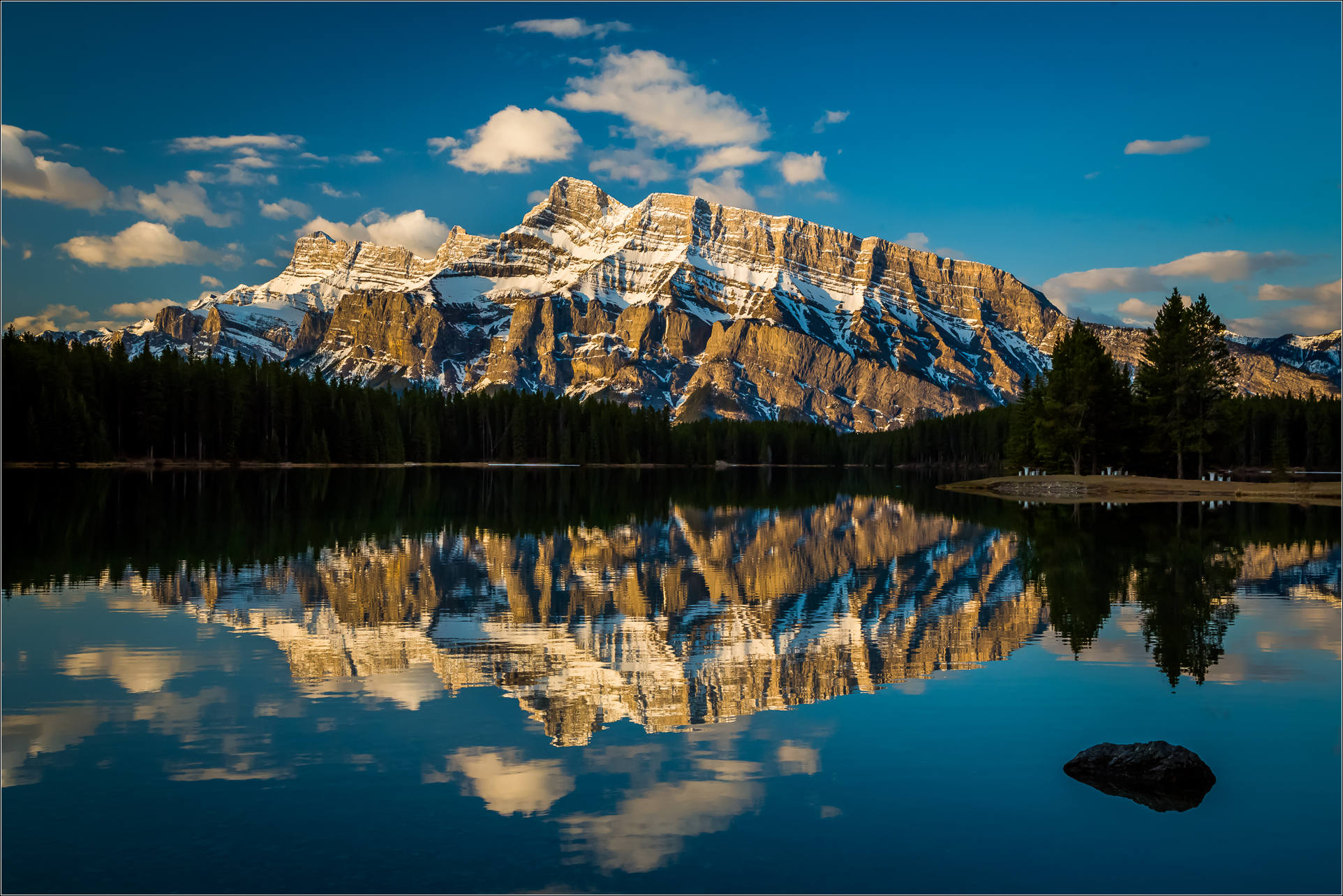 Mount Rundle reflected in Two Jack Lake | Christopher Martin Photography